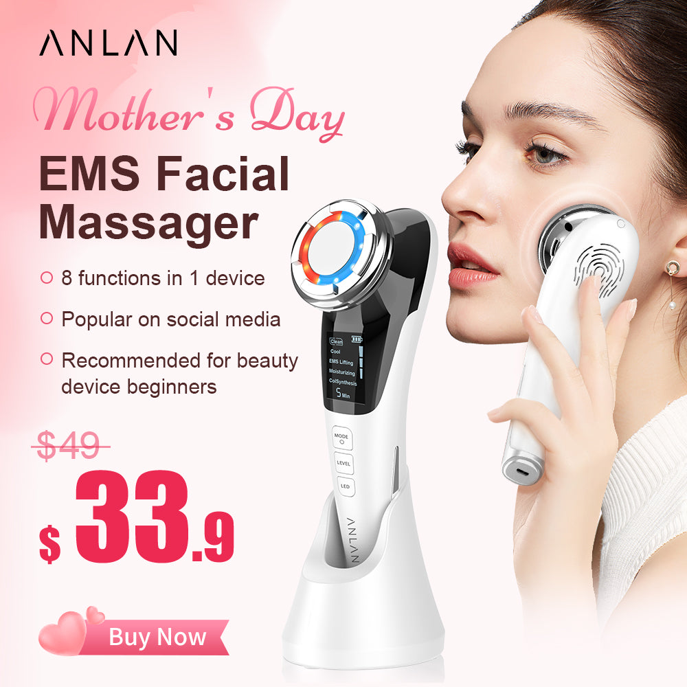 EMS Facial Massager Red and Blue light therapy Beauty Device ANLAN